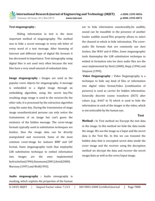 IRJET- Image Processing using Steganography | PDF