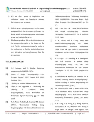 IRJET- Image Processing using Steganography | PDF