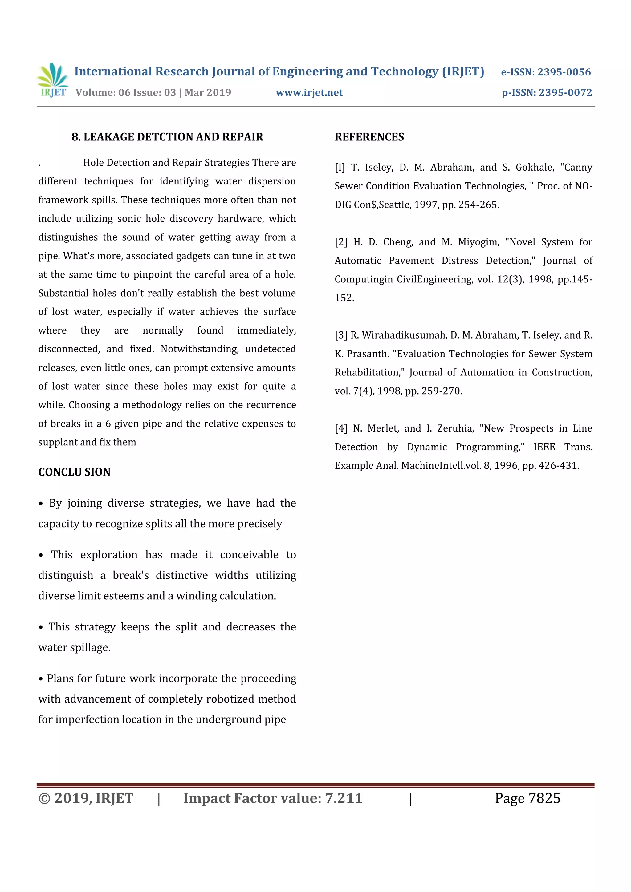 IRJET- Experimental and Investigation of Automation Pipe Crack ...