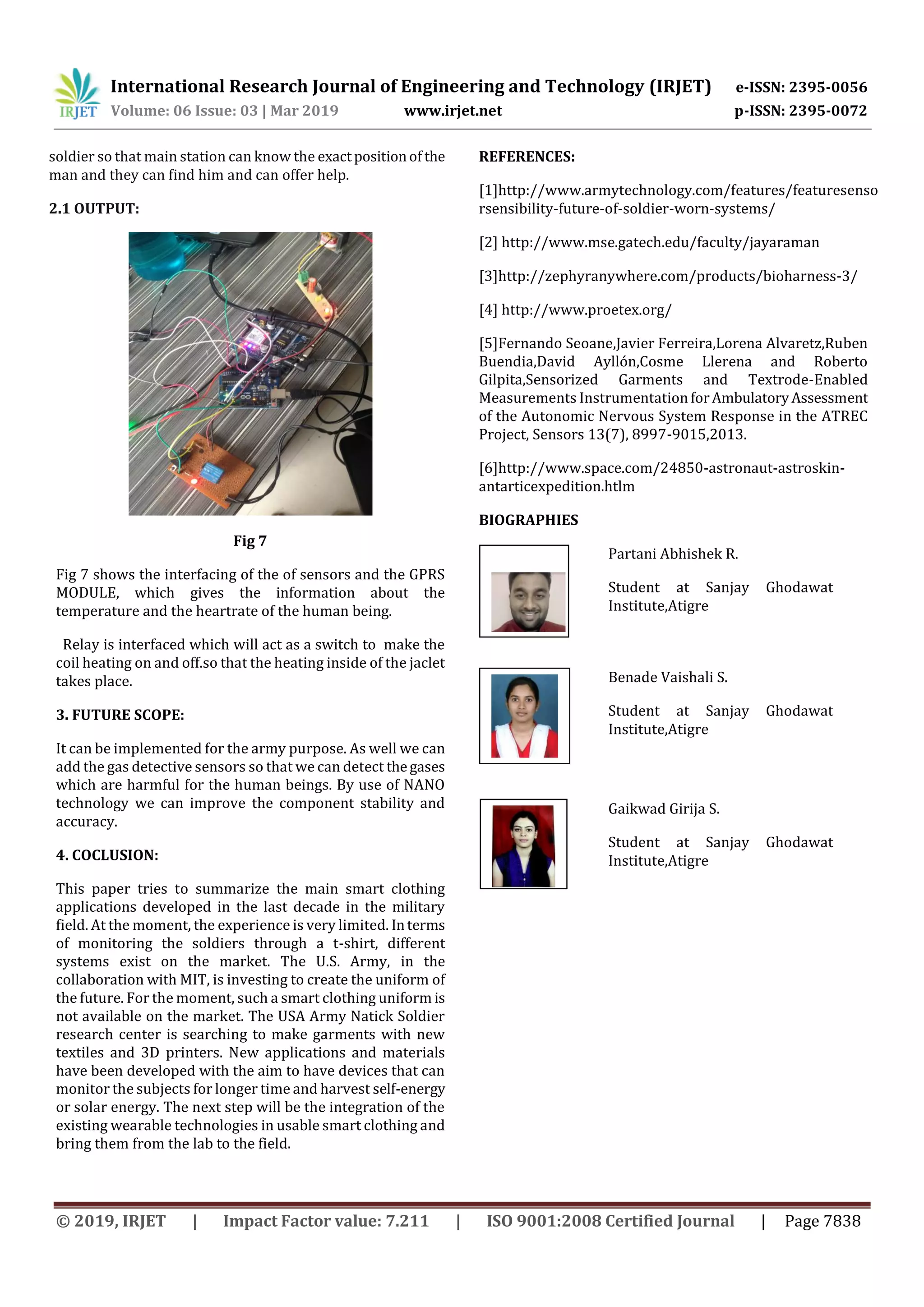 IRJET- Smart Army Jacket | PDF