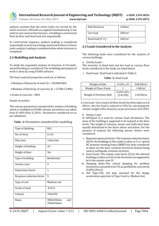 IRJET- Performance of Multi-Story RCC Structure with Floating Column | PDF