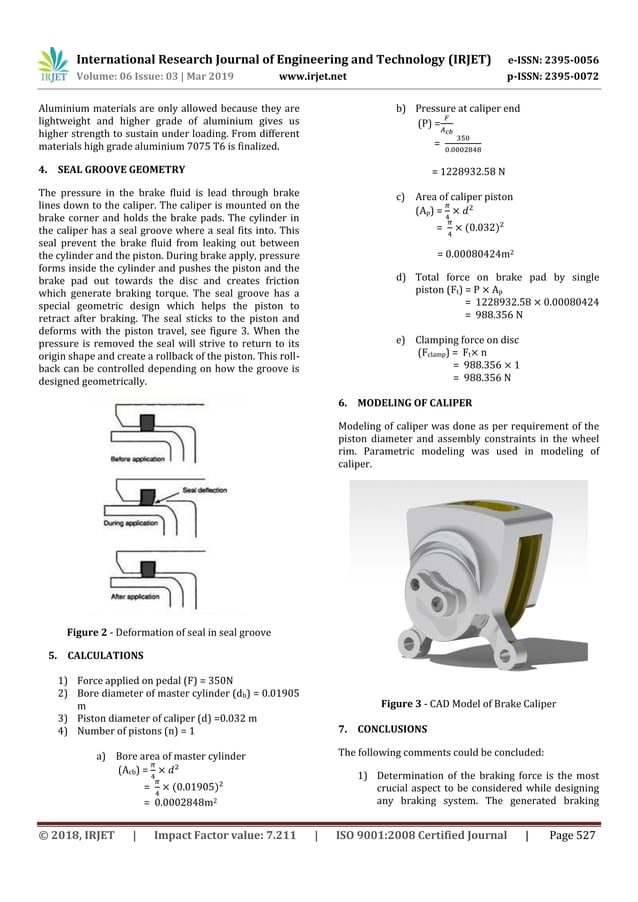 IRJET- Design of Brake Caliper | PDF