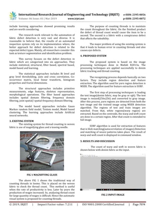 IRJET- Real Time Vision System for Thread Counting in Woven Fabric | PDF
