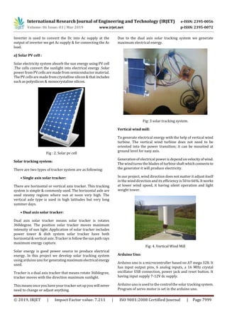 IRJET- Electrical Energy Generation by using Smart Solar Tracking System and Vertical Wind Mill ...