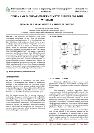 IRJET- Design and Fabrication of Pneumatic Bumper for Four Wheeler | PDF