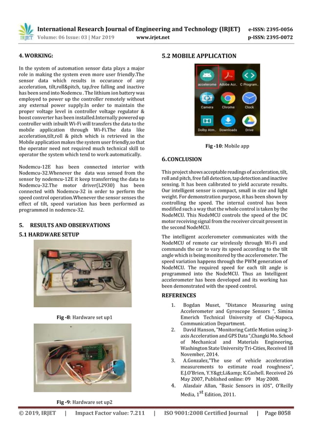 IRJET- Development of Intelligent Accelerometer and its Implementation with Speed control | PDF
