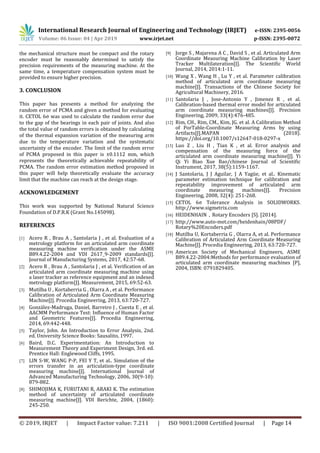 IRJET- Analysis of Random Error of Portable-Coordinate Measuring ARM | PDF