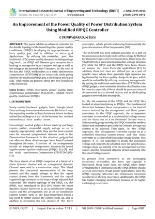 IRJET- An Improvement of the Power Quality of Power Distribution System ...