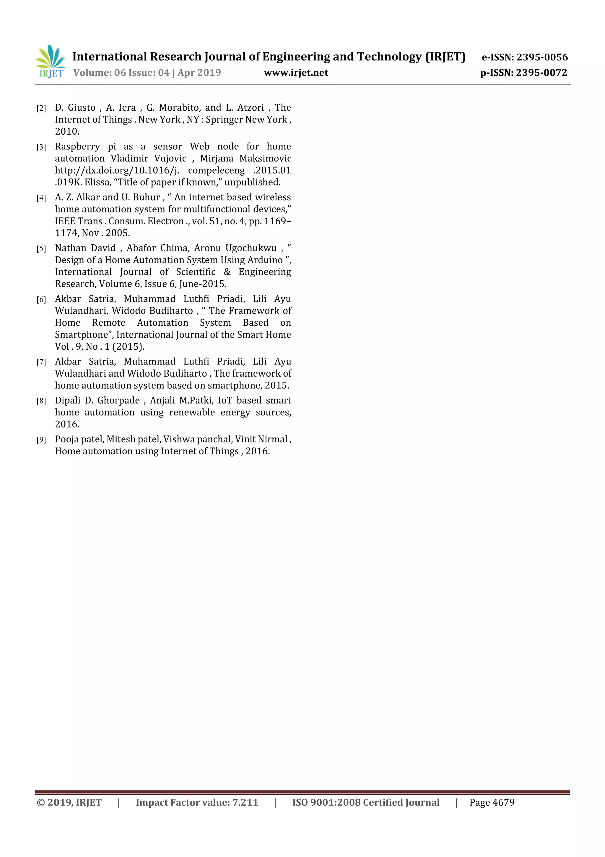 IRJET- Voice Controlled Home Automation System | PDF