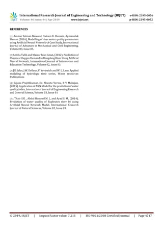 IRJET- Modelling BOD and COD using Artificial Neural Network with Factor Analysis | PDF