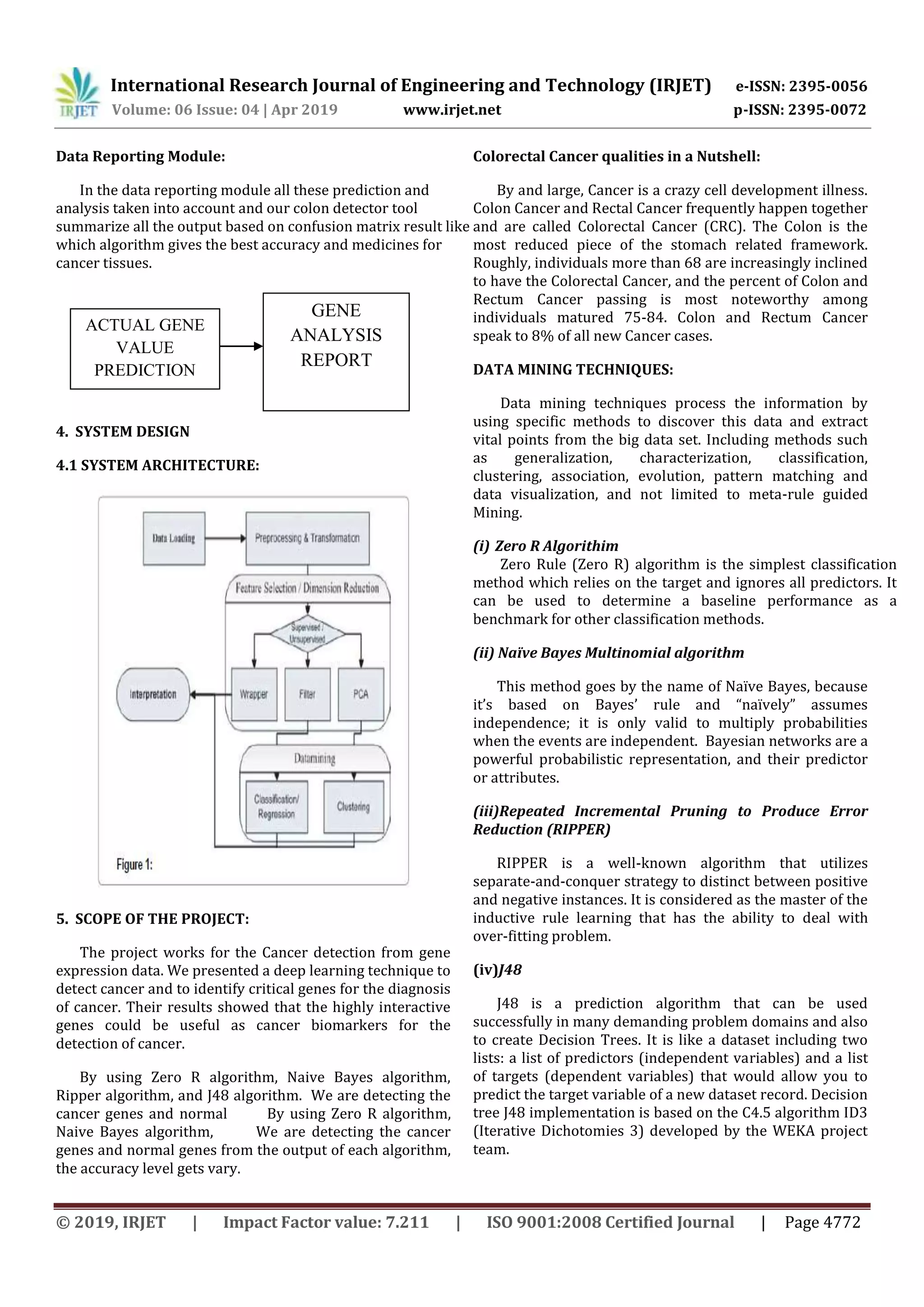 IRJET- Exploring Colorectal Cancer Genes through Data Mining Techniques | PDF | Digestive ...