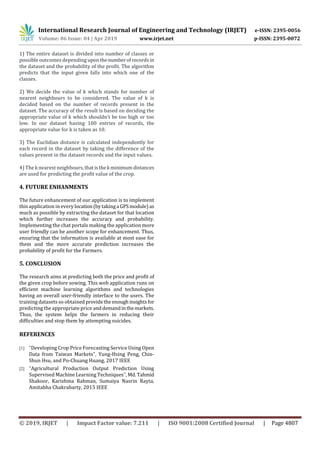 IRJET- Crop Price Forecasting System using Supervised Machine Learning Algorithms | PDF