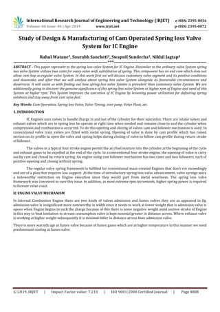 IRJET- Study of Design & Manufacturing of Cam Operated Spring Less ...