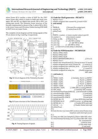 IRJET- Design and Implementation of Telemetry Encoder for Light- Weight Balloon Payloads | PDF