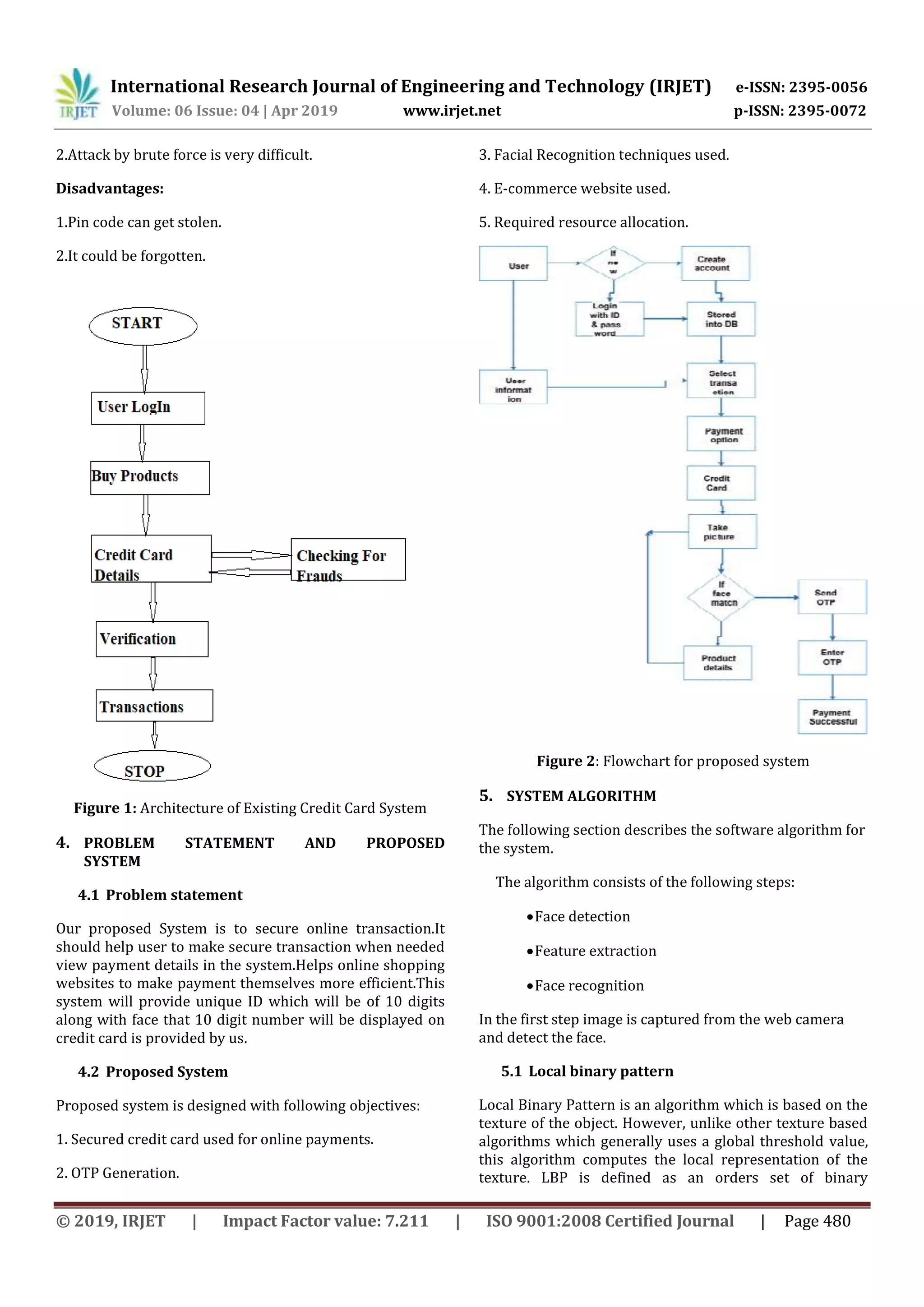 IRJET- Credit Card Authentication using Facial Recognition | PDF