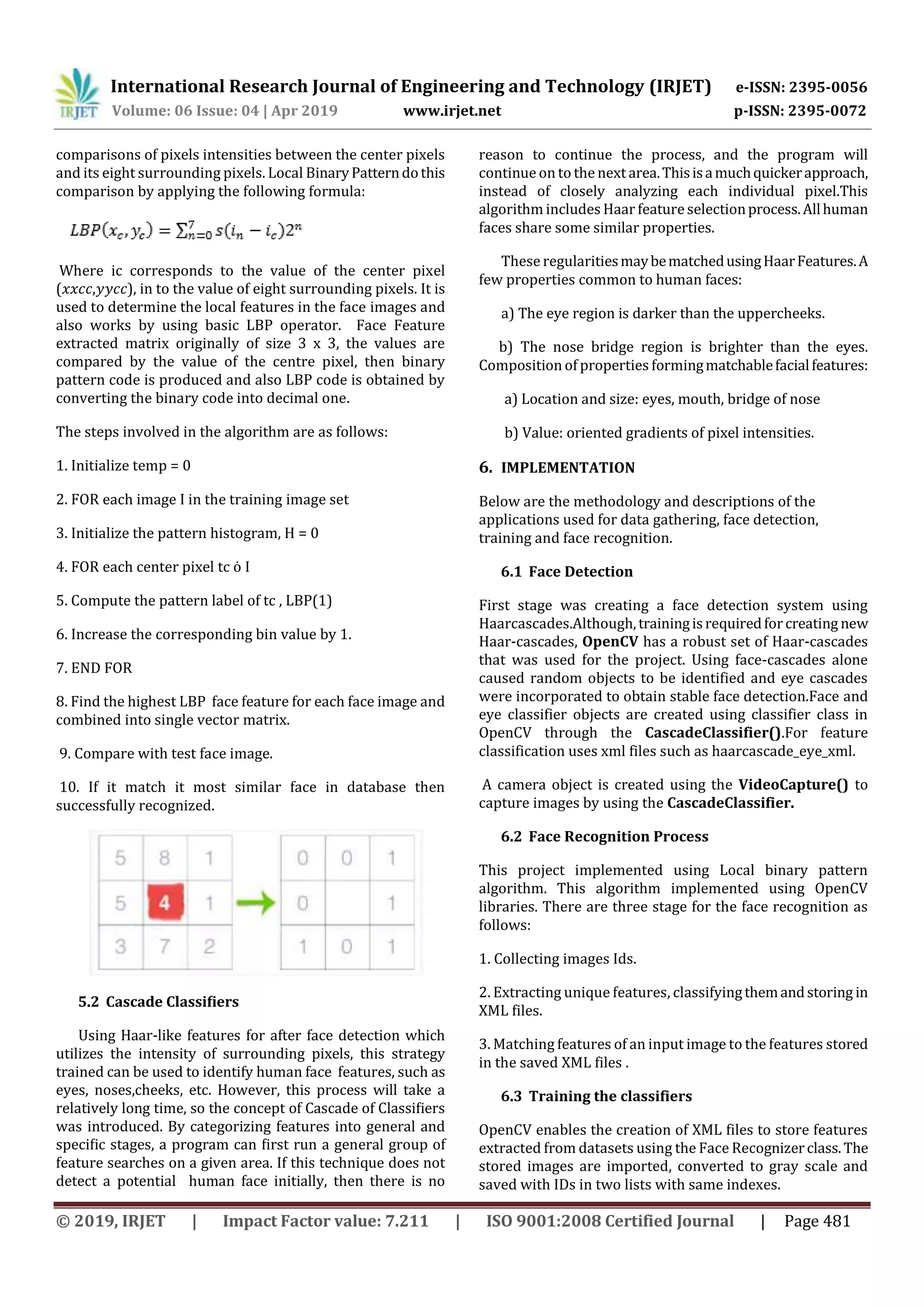 IRJET- Credit Card Authentication using Facial Recognition | PDF