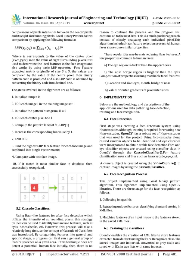 IRJET- Credit Card Authentication using Facial Recognition | PDF