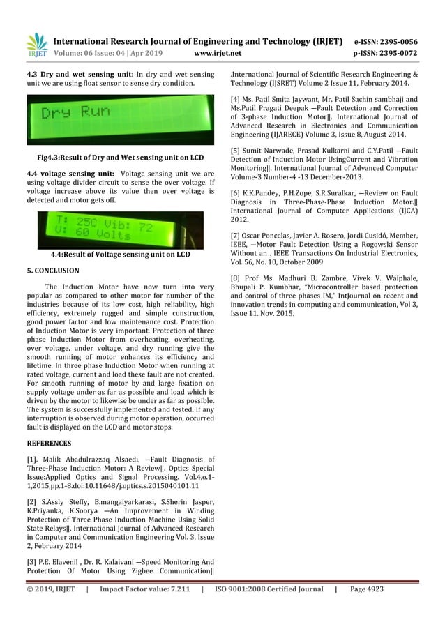 Irjet Protection Of Three Phase Induction Motor Using Microcontroller Pdf