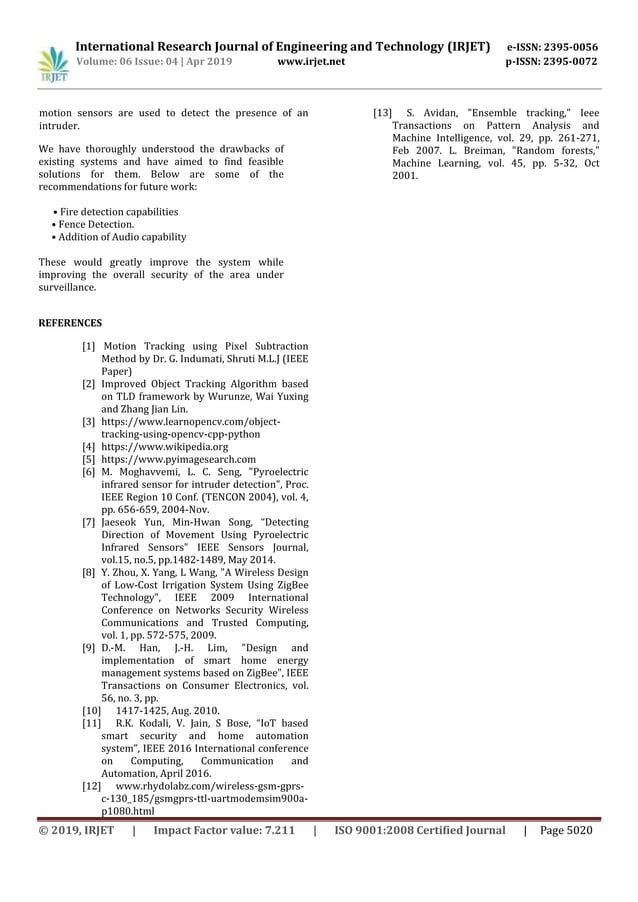 Irjet Iot Based Intrusion Detection And Tracking System Pdf