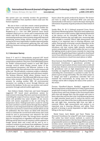 IRJET- Greenhouse Monitoring using Raspberry Pi | PDF