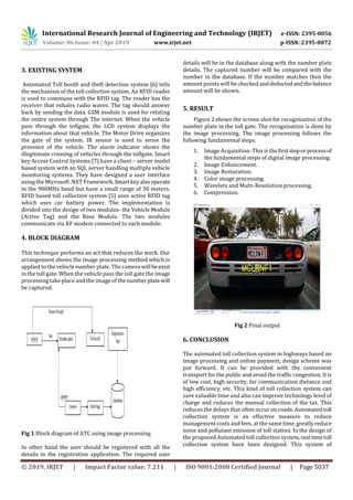 IRJET- Automated Tollgate System Using Online Payment And Image ...