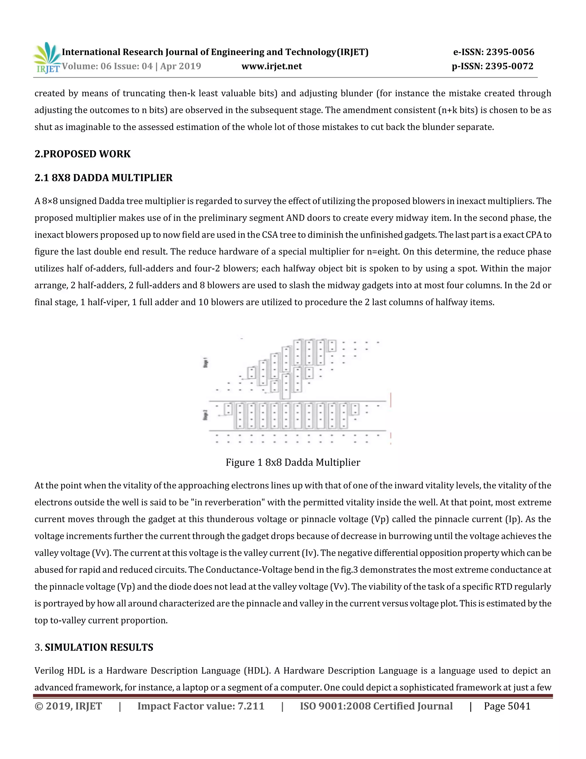 IRJET- Approximate Multiplier and 8 Bit Dadda Multiplier Implemented through Image Processing | PDF