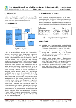 IRJET- Analyze Weather Condition using Machine Learning Algorithms | PDF | Databases | Computer ...