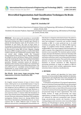 IRJET- Diversified Segmentation and Classification Techniques on Brain ...