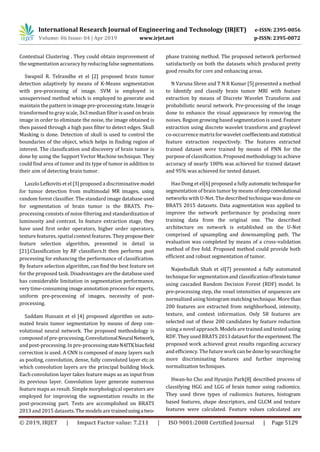 IRJET- Diversified Segmentation and Classification Techniques on Brain Tumor : A Survey | PDF