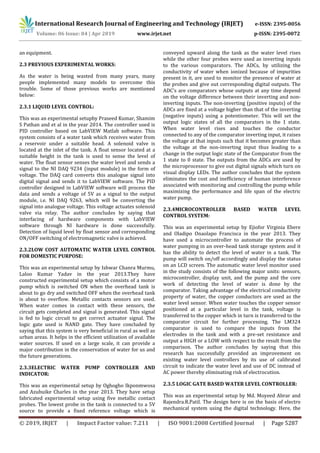 IRJET- Automatic Water Level Indicator and Controller by using ARDUINO ...