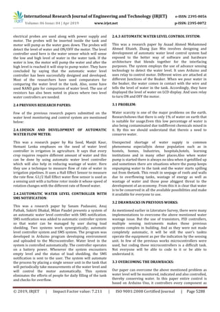 IRJET- Automatic Water Level Indicator and Controller by using ARDUINO | PDF