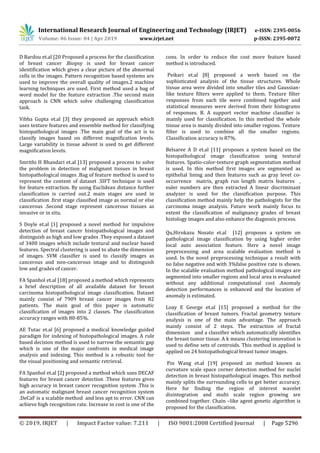 IRJET- A Survey on Categorization of Breast Cancer in Histopathological Images | PDF