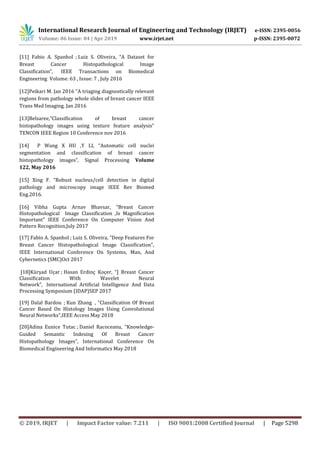 IRJET- A Survey on Categorization of Breast Cancer in Histopathological ...