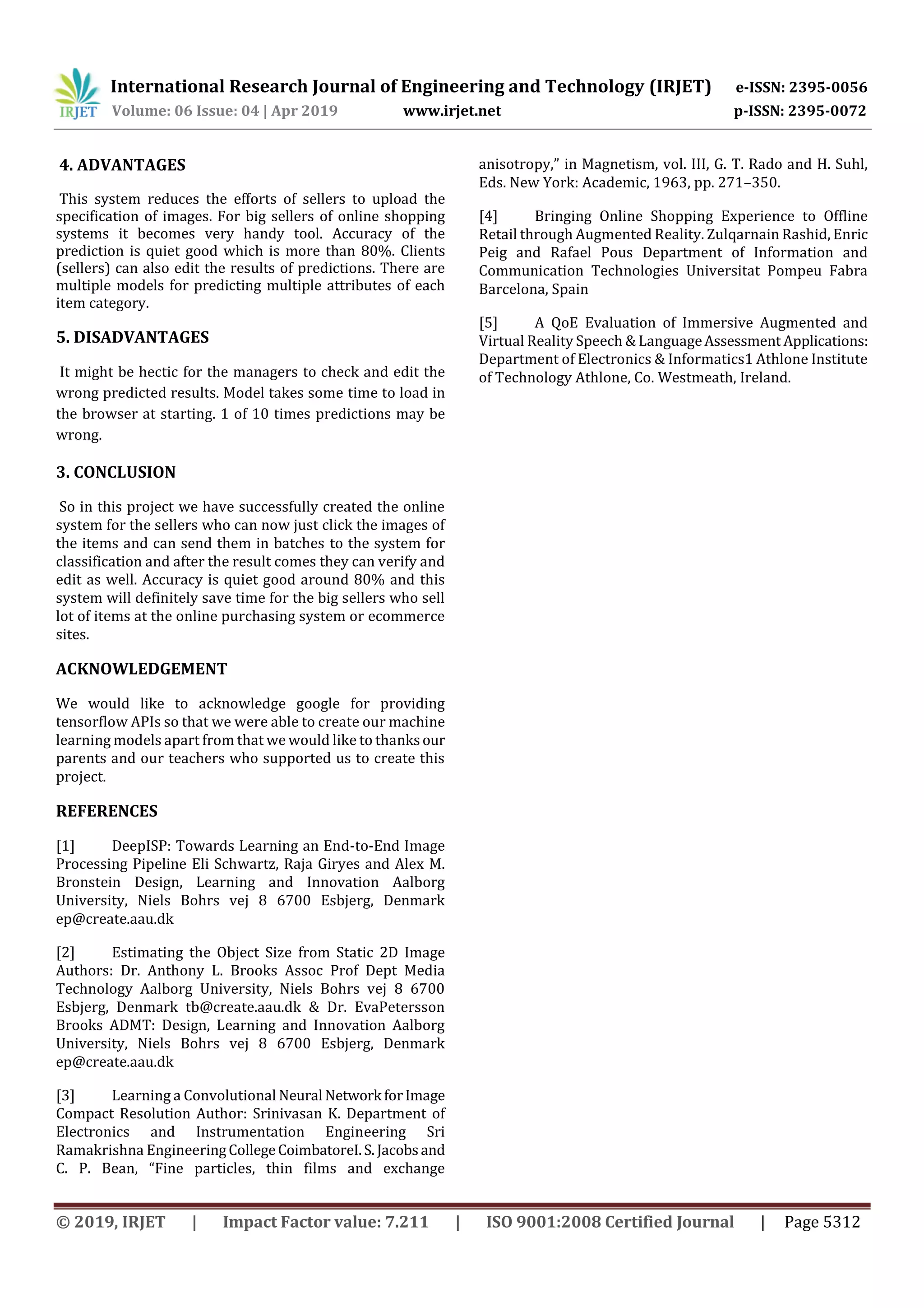 IRJET- Automatic Detection of Characteristics of Clothing using Image ...