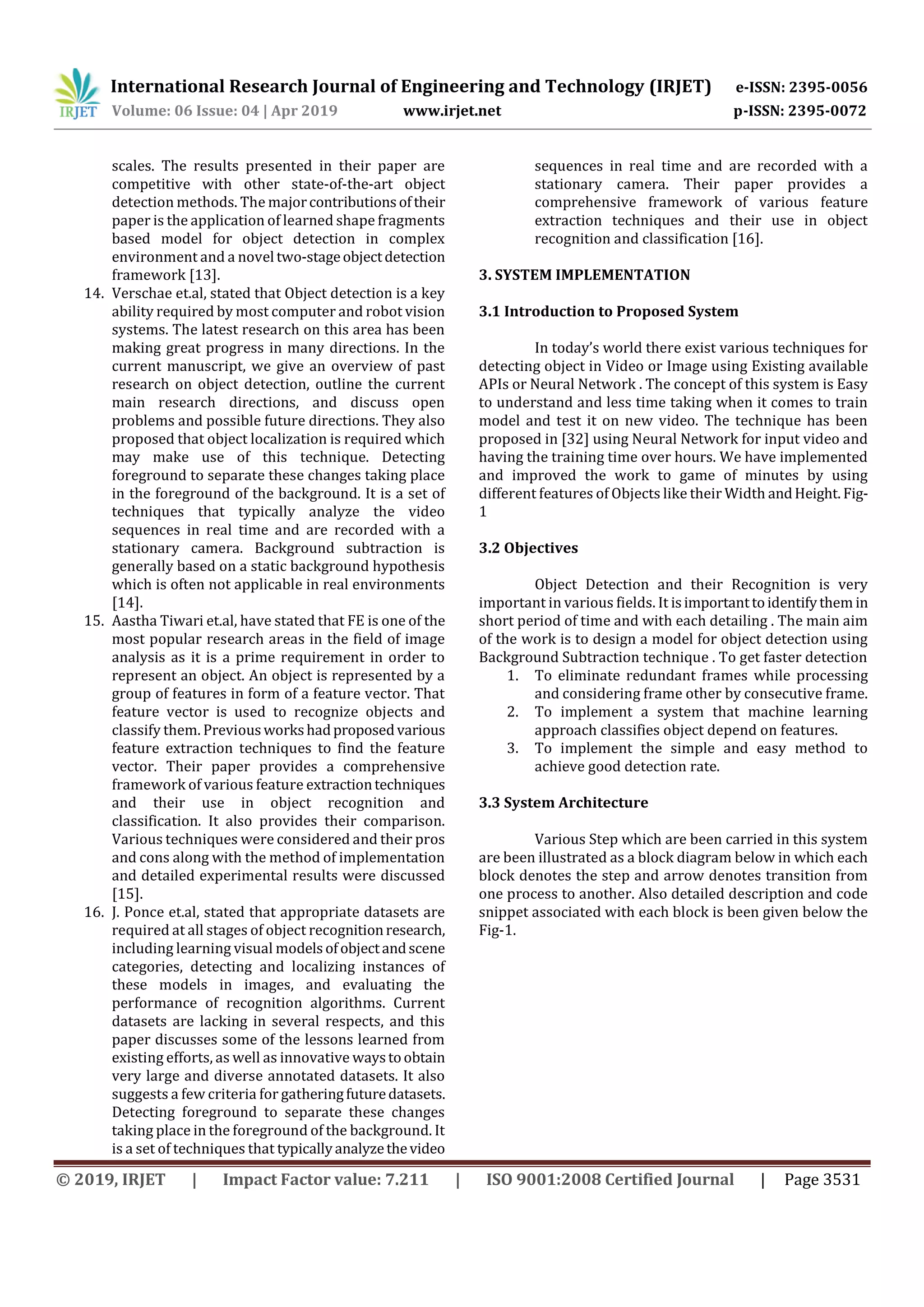 IRJET- Comparative Analysis of Video Processing Object Detection | PDF