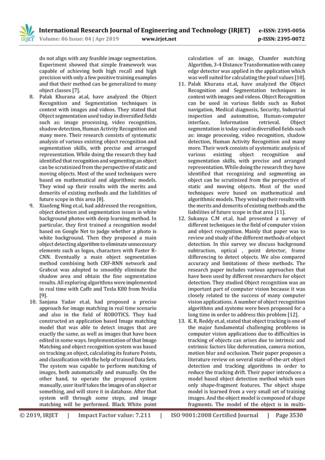 IRJET- Comparative Analysis of Video Processing Object Detection | PDF