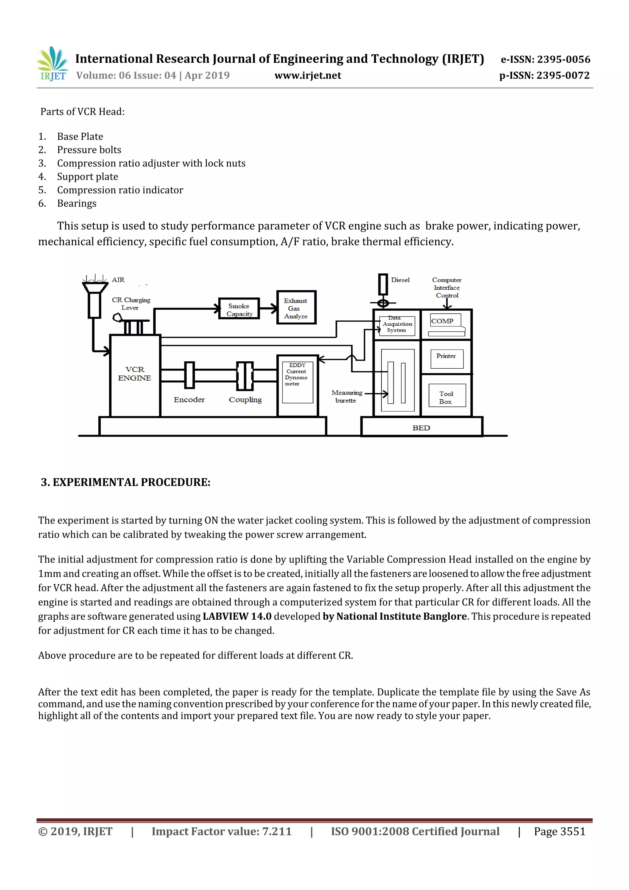 IRJET- Performance Improvement of Single Cylinder Diesel Engine using Variable Compression Ratio ...