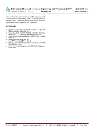 IRJET- An Analytic Study on Fire Fighting Robot | PDF