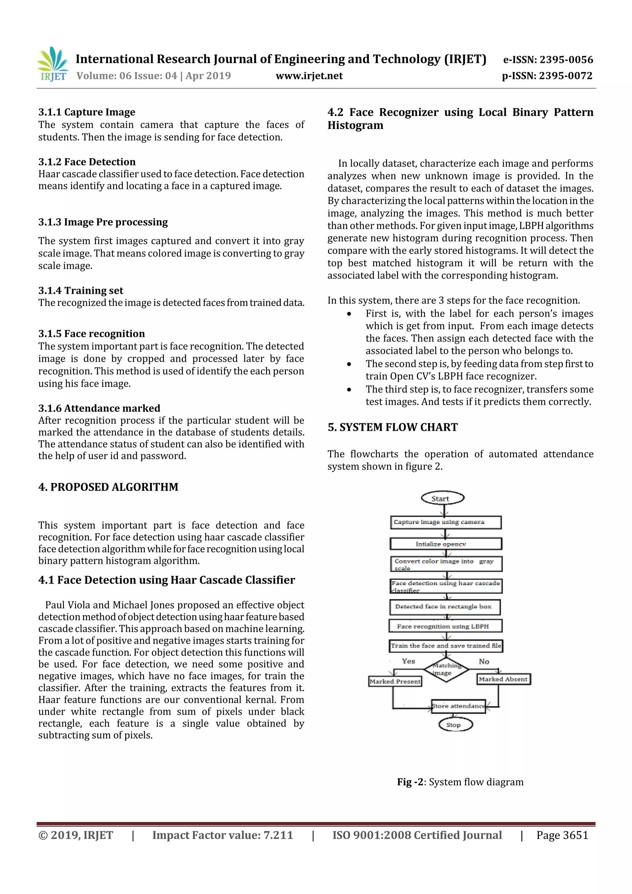 IRJET- Intelligent Automated Attendance System based on Facial Recognition | PDF | Computing ...