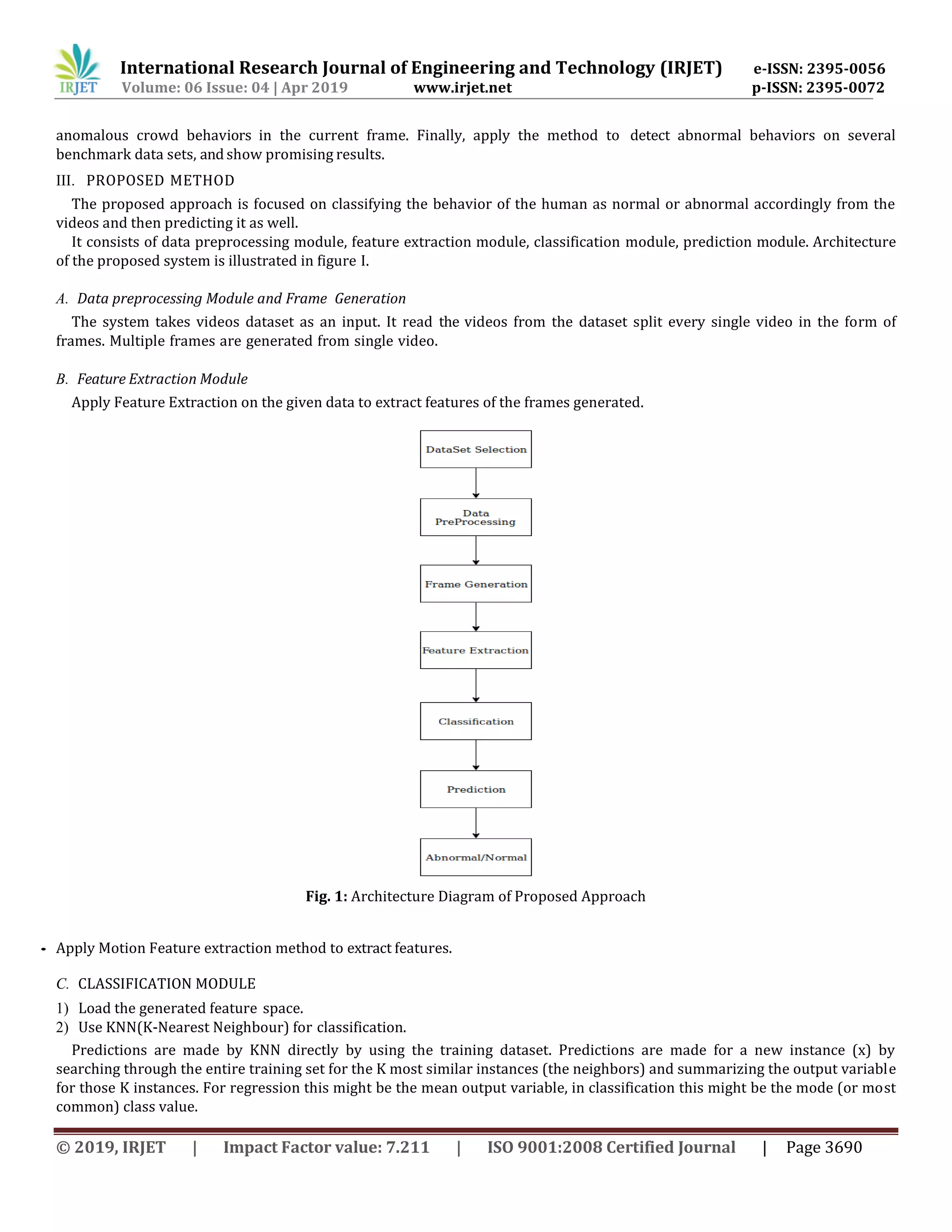 IRJET- Behavior Analysis from Videos using Motion based Feature Extraction | PDF
