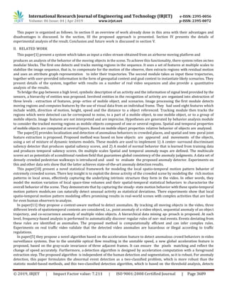 IRJET- Behavior Analysis from Videos using Motion based Feature Extraction | PDF