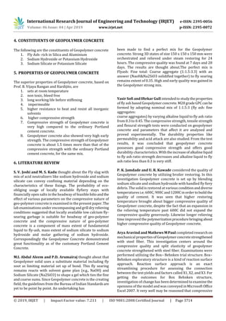 IRJET- Study of Properties of Geopolymer Concrete | PDF