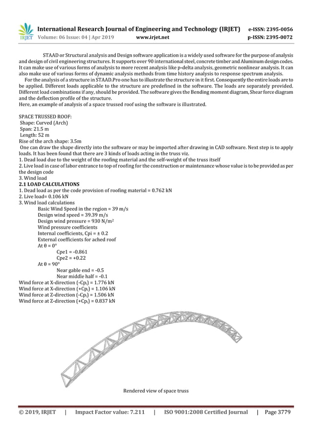 IRJET- Space Truss Design using STAAD.Pro Software | PDF | Civil Engineering Industry | Industries
