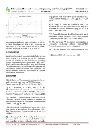 IRJET- Design of Dual-Band Wearable Monopole Antenna | PDF
