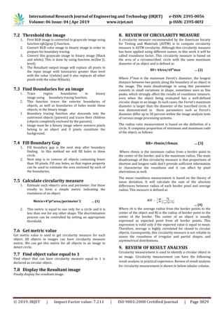 IRJET- Extract Circular Object By Tracing Region Boundary and using Circularity Measure | PDF