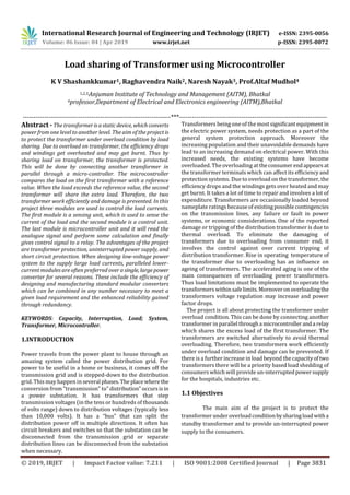 IRJET- Load Sharing of Transformer using Microcontroller | PDF