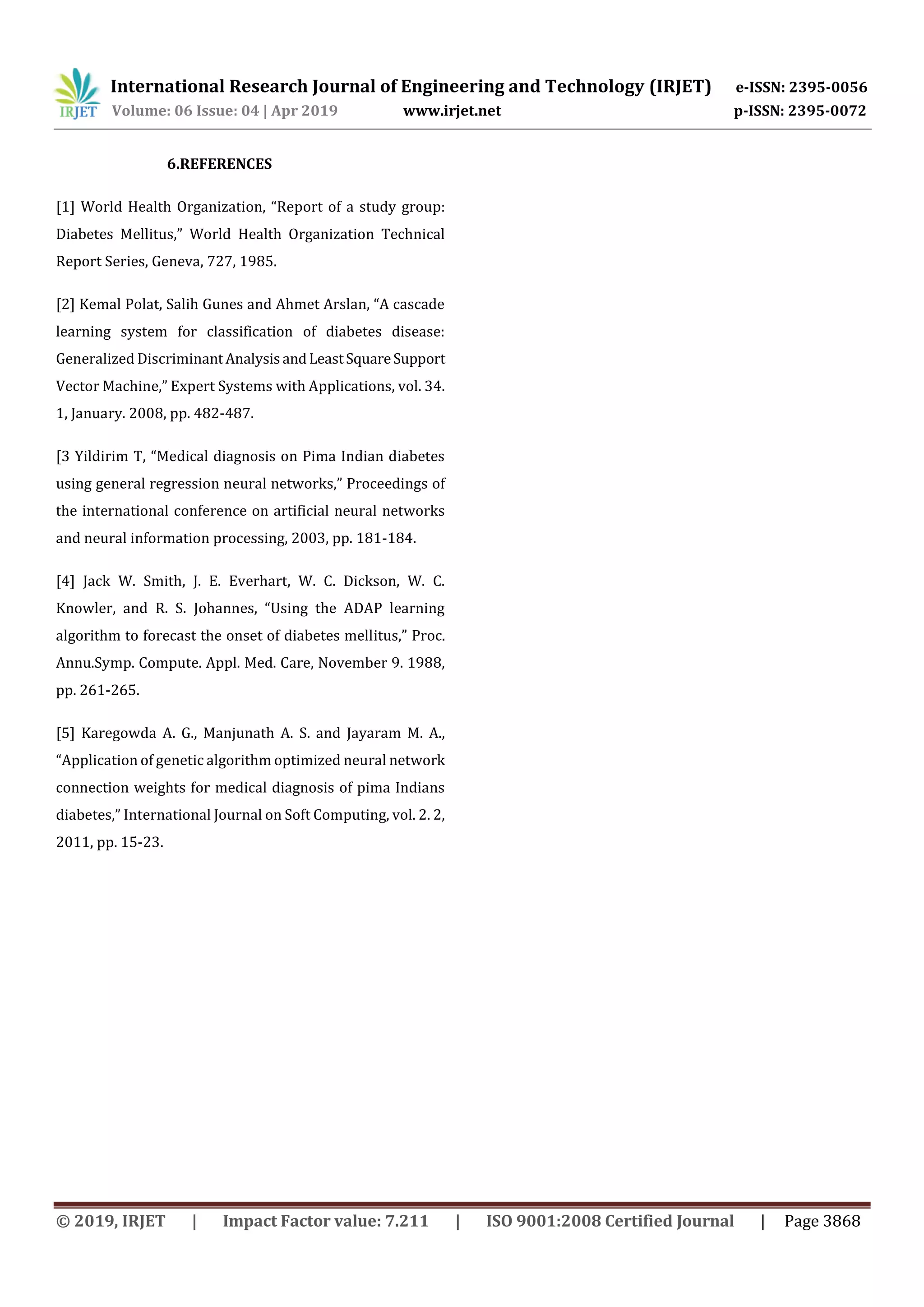 IRJET- Predicting Diabetes Disease using Effective Classification ...