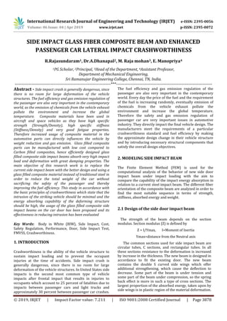 IRJET- Side Impact Glass Fiber Composite Beam and Enhanced Passenger ...