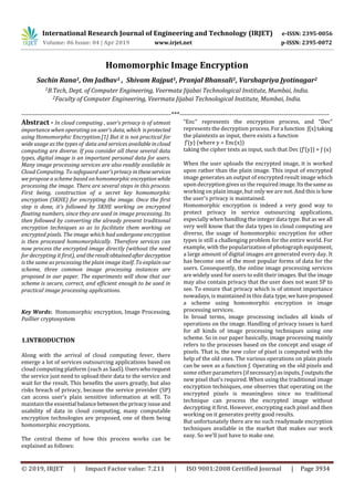 IRJET- Homomorphic Image Encryption | PDF