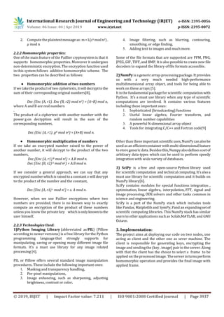 IRJET- Homomorphic Image Encryption | PDF